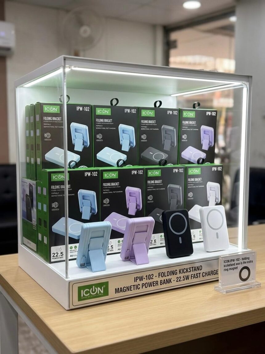 ICON IPW-102 Magnetic Mobile Power Bank, 10,000 mAh Wireless Portable ...
